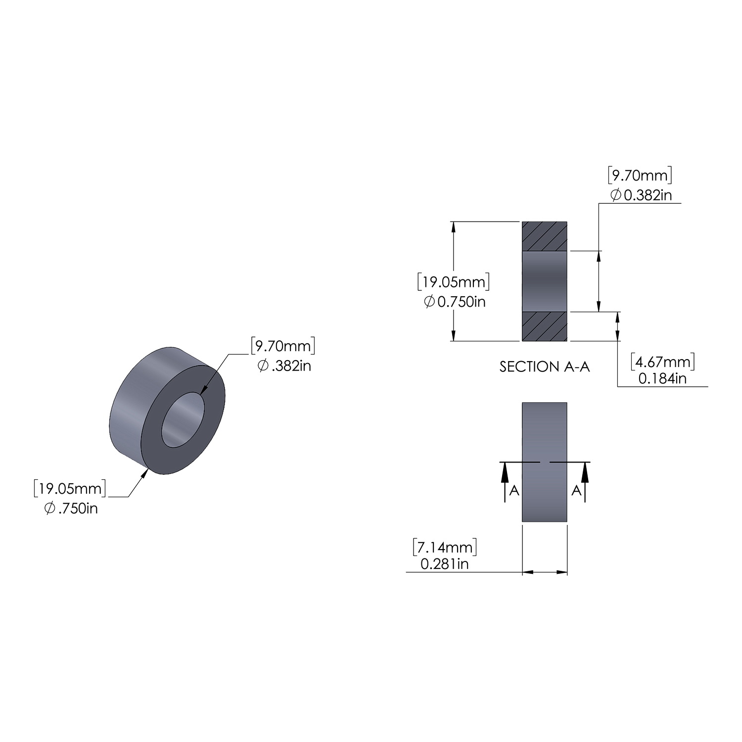 Aluminum Spacer 3 4 OD X 382 ID X 9 32 Long MBS Standoffs aluminum-spacer-3-4-od-x-382-id-x-9-32-long-mbs-standoffs